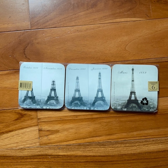 Dining | French Eiffel Tower Print 6 Piece Coaster Set New Collectibles ...